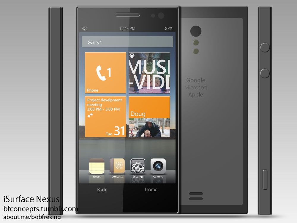 iSurface Nexus: the Combination of Google, Apple and Microsoft Phone ...