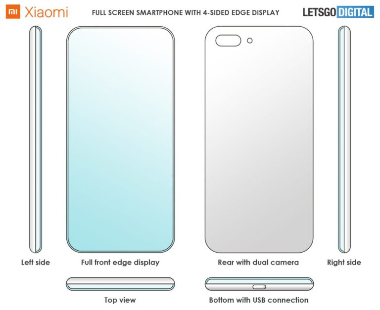 Xiaomi Phone With 4 Side Edge Display Patented and Rendered - Concept ...